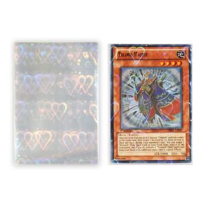 100pcs holographic card sleeves for japanese sized cards ygo card protectors (61x88mm, hearts)