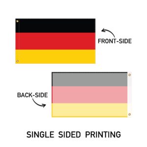 BannerBuzz Germany Flag Knitted Fabric 90 GSM - Lightweight, Bright & Vivid Colors, Brass Grommets Use for Indoor-Outdoor Purpose (9' W X 6' H)