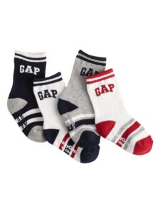 gap baby boys 4-pack crew socks, gap logo, 4-5t us