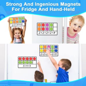 Magnetic Ten-Frame Set - Math Manipulatives Games for Kindergarten Elementary, 6 Ten Frames & 66 Magnetic Math Counters Toys for Boys/ Girls , STEM Learning Educational Number Toy For Children's Gift…