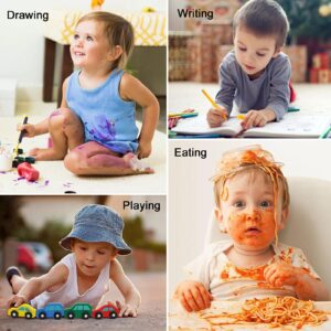 Bolaz Painting Smocks for Kids 2-4 Art Smocks Eating with Pockets Childish Truck Excavator Waterproof Long Sleeve Toddler Infant Children Apron