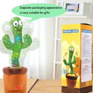 VAIZIQ Dancing Talking Cactus Toy, Talking Singing Mimicking Recording Repeating What You Say Sunny Cactus 120 English Songs Smart Toys for Baby Boys and Girls