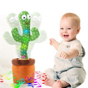 vaiziq dancing talking cactus toy, talking singing mimicking recording repeating what you say sunny cactus 120 english songs smart toys for baby boys and girls