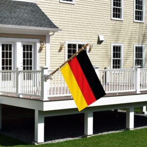 BannerBuzz Germany Flag Knitted Fabric 90 GSM - Lightweight, Bright & Vivid Colors, Brass Grommets Use for Indoor-Outdoor Purpose (9' W X 6' H)