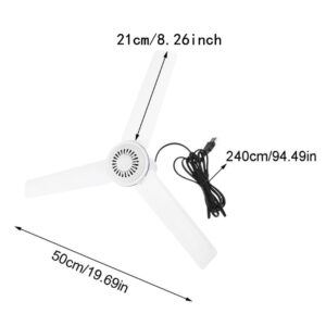 5V USB 19.7” Portable Ceiling Fan EXDOLL Mini USB Hanging Camping Tent Fans for Outdoor Gazebo Battery Powered Silent Design