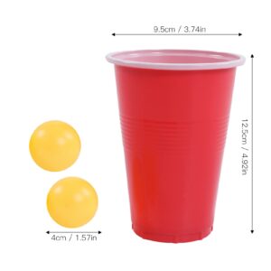 CUTULAMO Beer Pong Game Set, Smoothing Edges Cup Pong Game Set for Holiday Parties