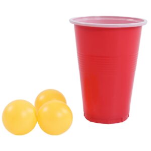 CUTULAMO Beer Pong Game Set, Smoothing Edges Cup Pong Game Set for Holiday Parties