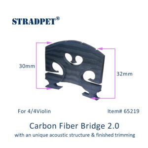 STRADPET Carbon Fiber Bridge 2.0 with an unique acoustic structure & finished trimming for 4/4 violin