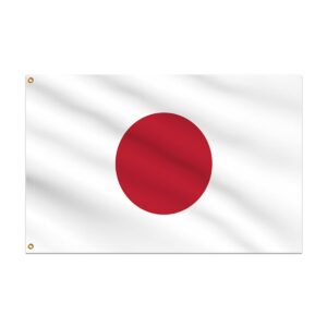 bannerbuzz japan flag knitted fabric 90 gsm - lightweight, bright & vivid colors, brass grommets use for indoor-outdoor purpose (9' w x 6' h)