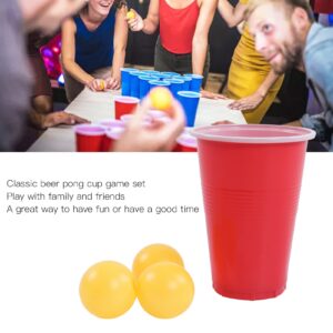 CUTULAMO Beer Pong Game Set, Smoothing Edges Cup Pong Game Set for Holiday Parties