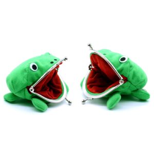 Kcikn Anime Cosplay Plush Purses, Cartoon Animal Frog Coin Purses Coin Pouch Key Credit Card Holder Novelty Toy School Prize Present for Kids Boys Girls