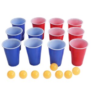 CUTULAMO Beer Pong Game Set, Smoothing Edges Cup Pong Game Set for Holiday Parties