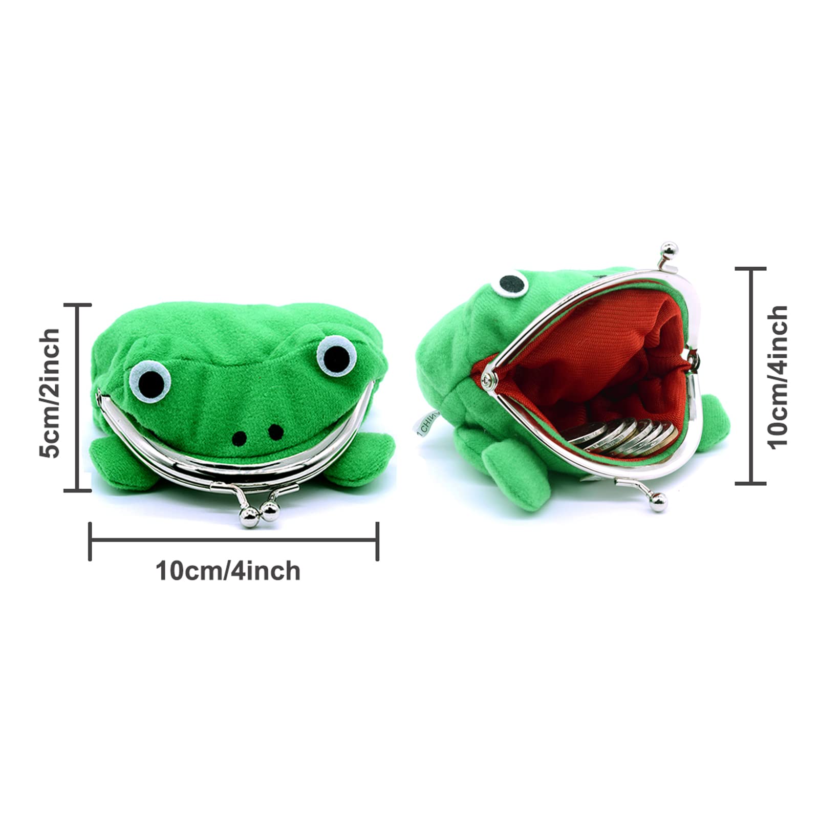 Kcikn Anime Cosplay Plush Purses, Cartoon Animal Frog Coin Purses Coin Pouch Key Credit Card Holder Novelty Toy School Prize Present for Kids Boys Girls