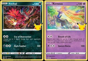 yveltal & xerneas - pokemon celebration card lot - legendary holo foil - 012/025 & 019/029