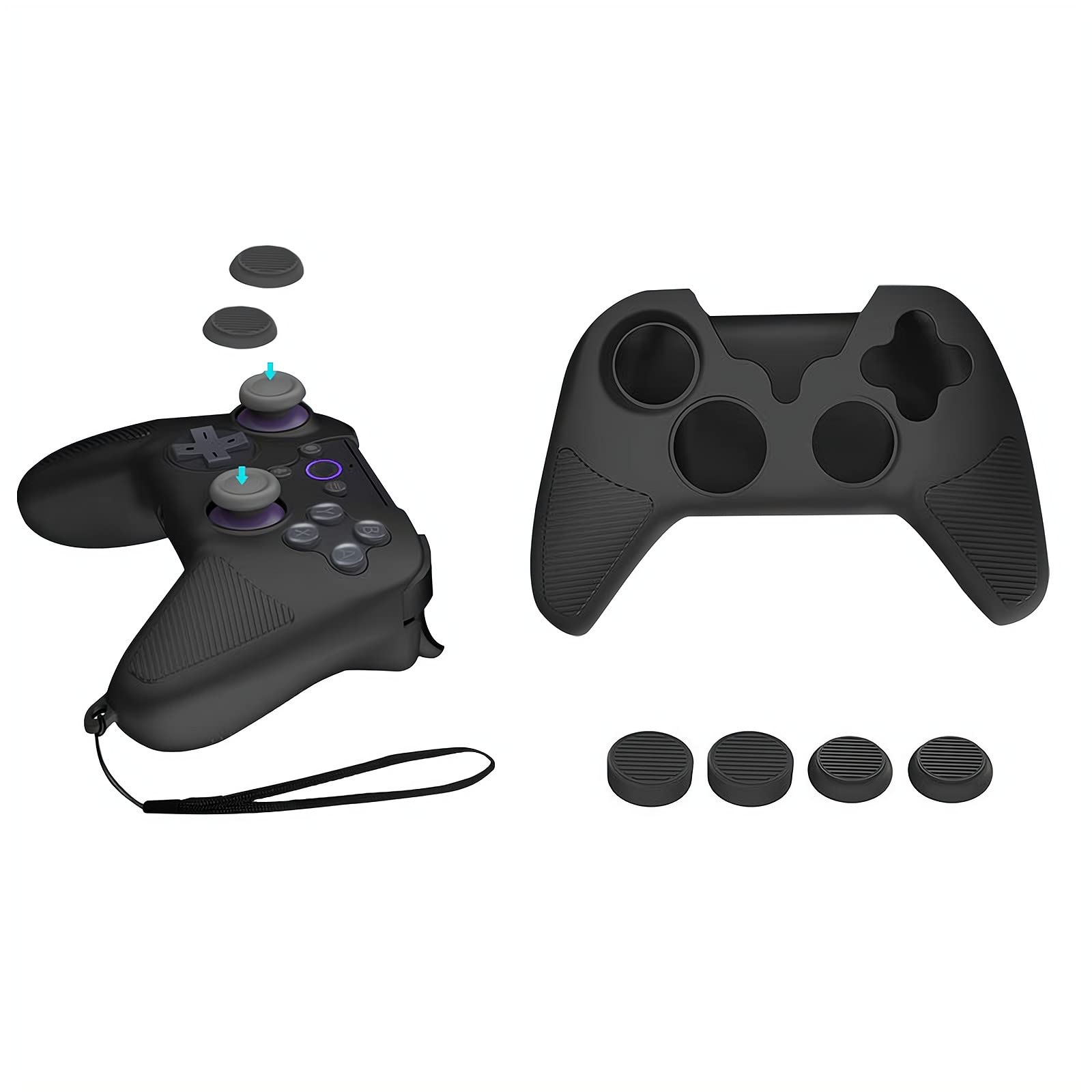 Linkidea Handle Protection Cover Compatible for Luna Controller, Silicone Grips Sleeve Case for Luna Wireless Controller (Black)