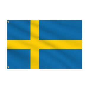 bannerbuzz sweden flag knitted fabric 90 gsm - lightweight, bright & vivid colors, brass grommets use for indoor-outdoor purpose (9' w x 6' h)