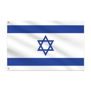 bannerbuzz israel flag knitted fabric 90 gsm - lightweight, bright & vivid colors, brass grommets use for indoor-outdoor purpose (9' w x 6' h)