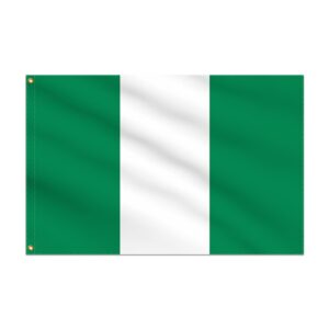 bannerbuzz nigeria flag knitted fabric 90 gsm - lightweight, bright & vivid colors, brass grommets use for indoor-outdoor purpose (9' w x 6' h)