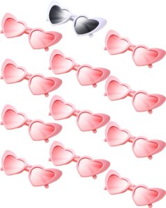 flutesan 12 pair wedding heart shaped sunglasses bachelorette vintage cat summer(multi colors)