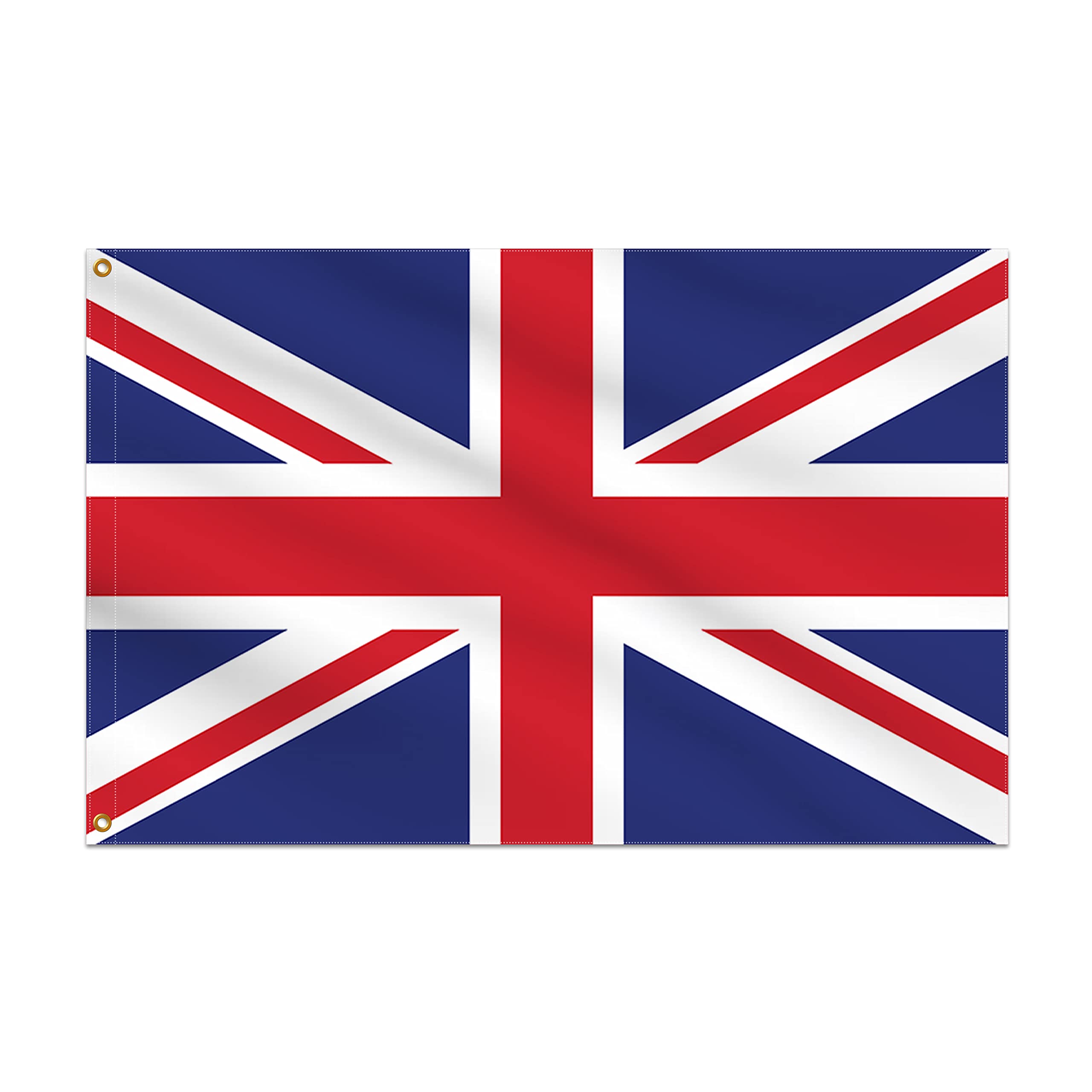 BannerBuzz Knitted Fabric UK FLAG with Grommets International Flags of the World with Multiple Sizes (9' W X 6' H)