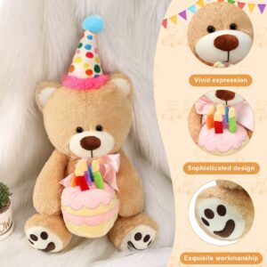 20 Plush Birthday Bear with Cake - Stuffed Animal Toy for Kids & Party Decor