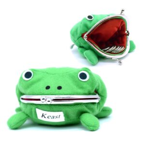 kcikn anime cosplay plush purses, cartoon animal frog coin purses coin pouch key credit card holder novelty toy school prize present for kids boys girls