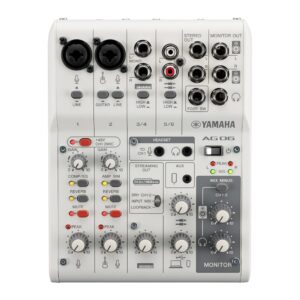 yamaha ag06mk2 white 6-channel live streaming loopback mixer/usb interface with steinberg software suite