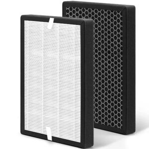 [elowoke] gl-fs32 replacement filter compatible with mooka koios gl-fs32 and azeus gl-fs32 air purifiers, 2-in-1 h13 true hepa, 2-pack