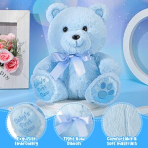 Chalyna 10 Inch Bear Stuffed Animal First Bear Baby Shower Bear Plush Toy for Wedding Birthday Baby Shower Party Favor Gift(Blue)