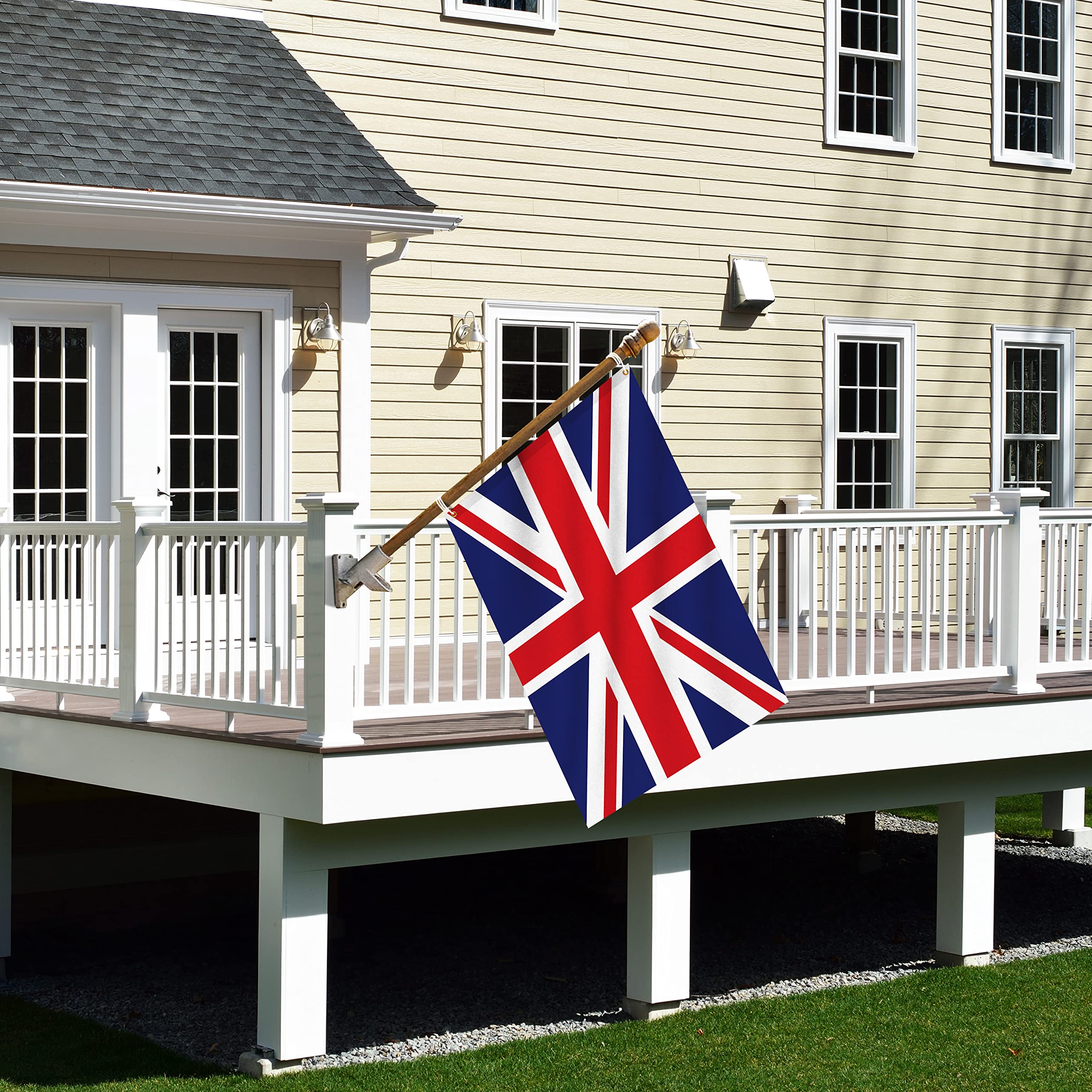 BannerBuzz Knitted Fabric UK FLAG with Grommets International Flags of the World with Multiple Sizes (9' W X 6' H)