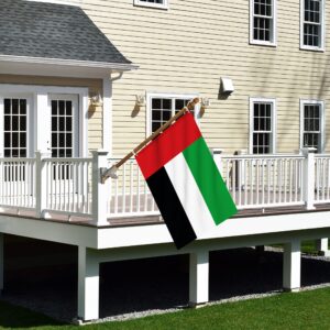 BannerBuzz UAE United Arab Emirates Flag Knitted Fabric 90 GSM - Lightweight, Bright & Vivid Colors, Brass Grommets Use for Indoor-Outdoor Purpose (9' W X 6' H)