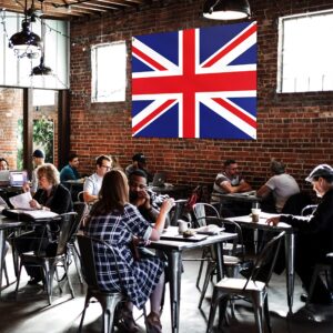 BannerBuzz Knitted Fabric UK FLAG with Grommets International Flags of the World with Multiple Sizes (9' W X 6' H)