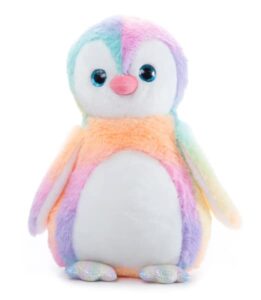 the petting zoo penguin stuffed animal plushie, ombrez zoo animals, rainbow penguin plush toy 12 inches