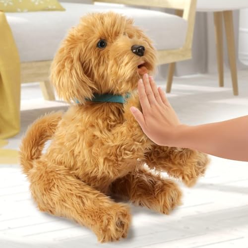 My Fuzzy Friend Moji Interactive Labradoodle - Plush Dog Toy for Boys and Girls, Loveable and Lifelike Companion Pet , Brown