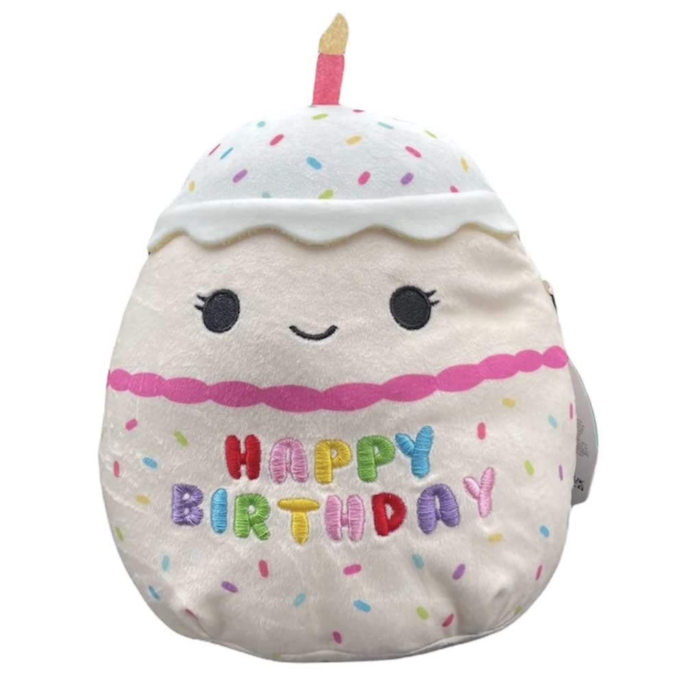 Squishmallows Oficial Kellytoy Food Plush Toys Soft Plush Animal (8 Inch, Lyla Happy Birthday Cake)