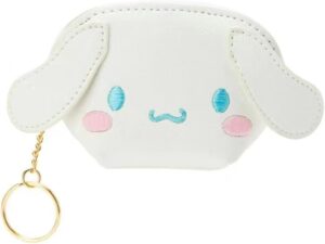 fdc tgta cartoon animal coin purse for women with zipper leather coin pouch with keychain, white dog, one size