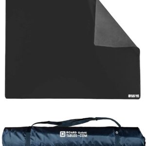 Board Game Playmat [3'x5'/Thick Super Cushioned/Stitched Edge/Water Resistant] with Carrying Case - for Tabletop Board Games, Card Games, RPG Games (Medium, Black)