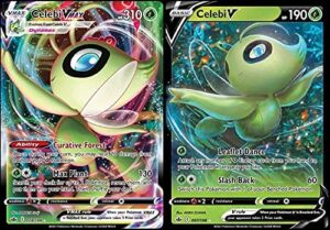 celebi vmax & v chilling reign - pokemon ultra rare card lot - 007/198 & 008/189