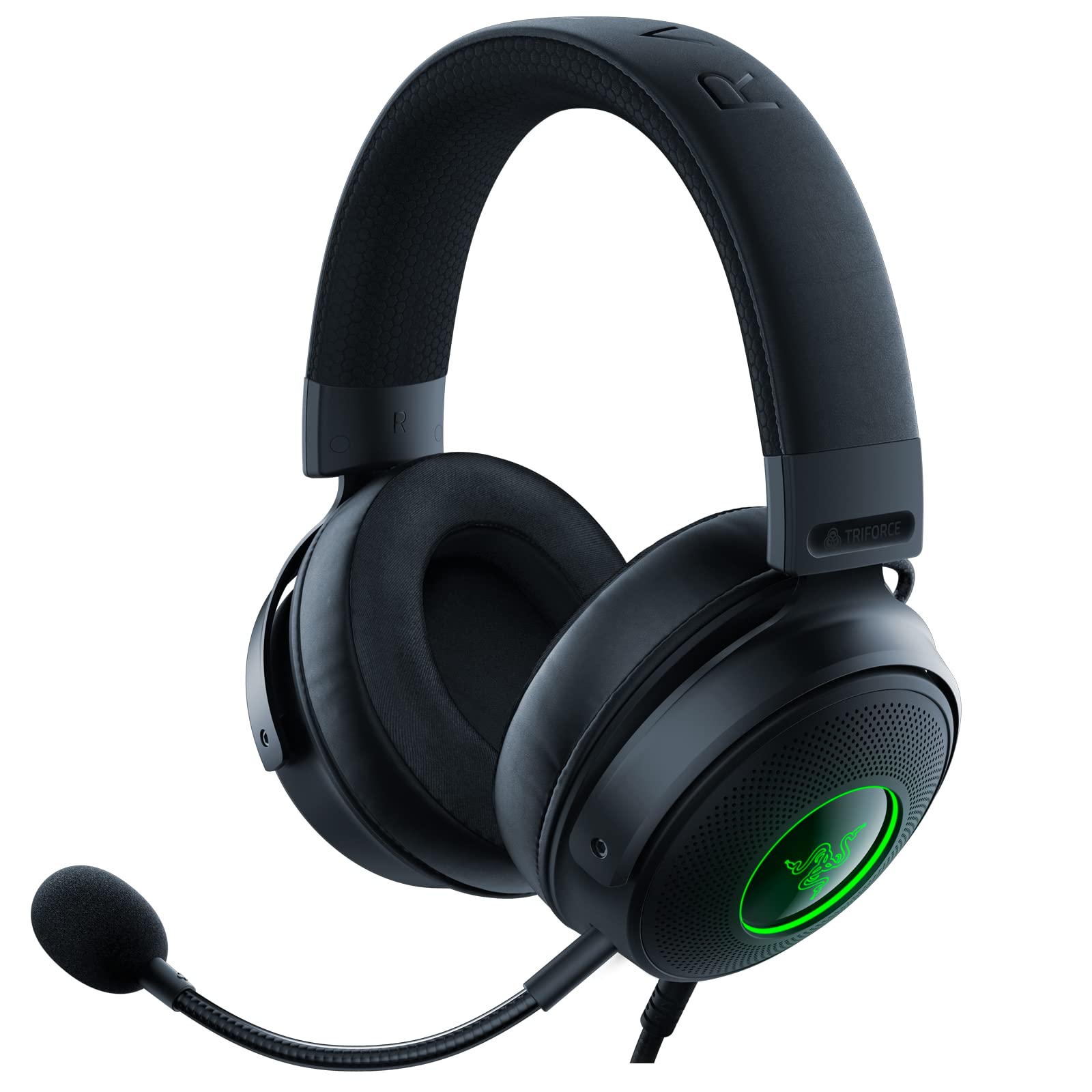 Razer Kraken V3 Wired USB Gaming Headset: Triforce Titanium 50mm Drivers - Detachable HyperClear Mic (Renewed)