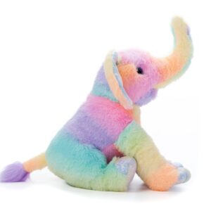 The Petting Zoo Elephant Stuffed Animal Plushie, Ombrez Zoo Animals, Rainbow Elephant Plush Toy 12 inches