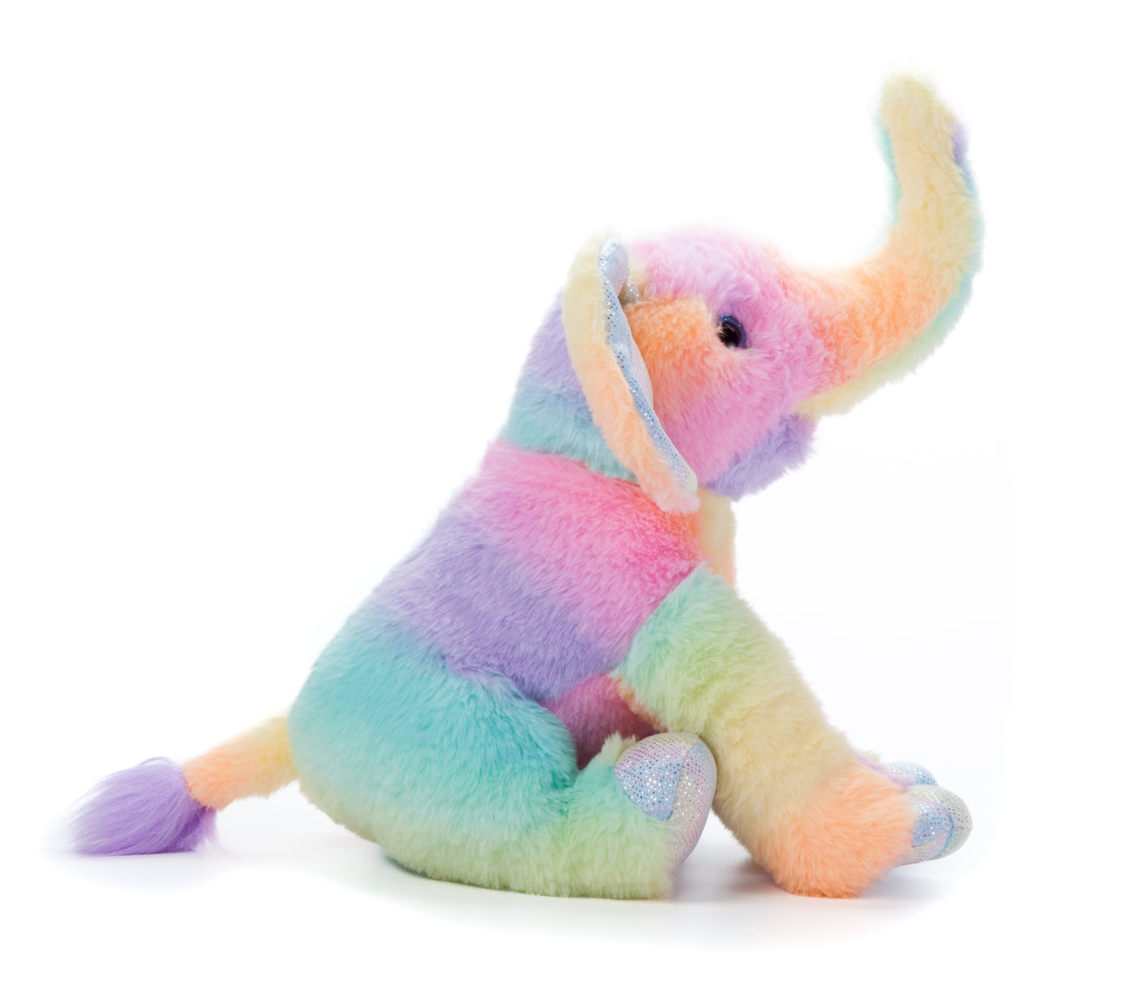 The Petting Zoo Elephant Stuffed Animal Plushie, Ombrez Zoo Animals, Rainbow Elephant Plush Toy 12 inches