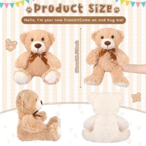 Zhanmai 12 Pcs 14 Inch Bear Stuffed Animal Bulk Plush Stuffed Bear for Baby Shower 2024 Graduation Gifts Birthday Party Favors Birthday Wedding Party Decorations(Light Brown, Khaki and White)