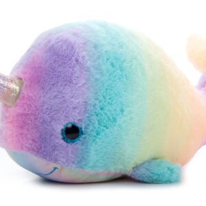 The Petting Zoo Narwhal Stuffed Animal Plushie, Ombrez Ocean Animals, Rainbow Narwhal Plush Toy 15 inches