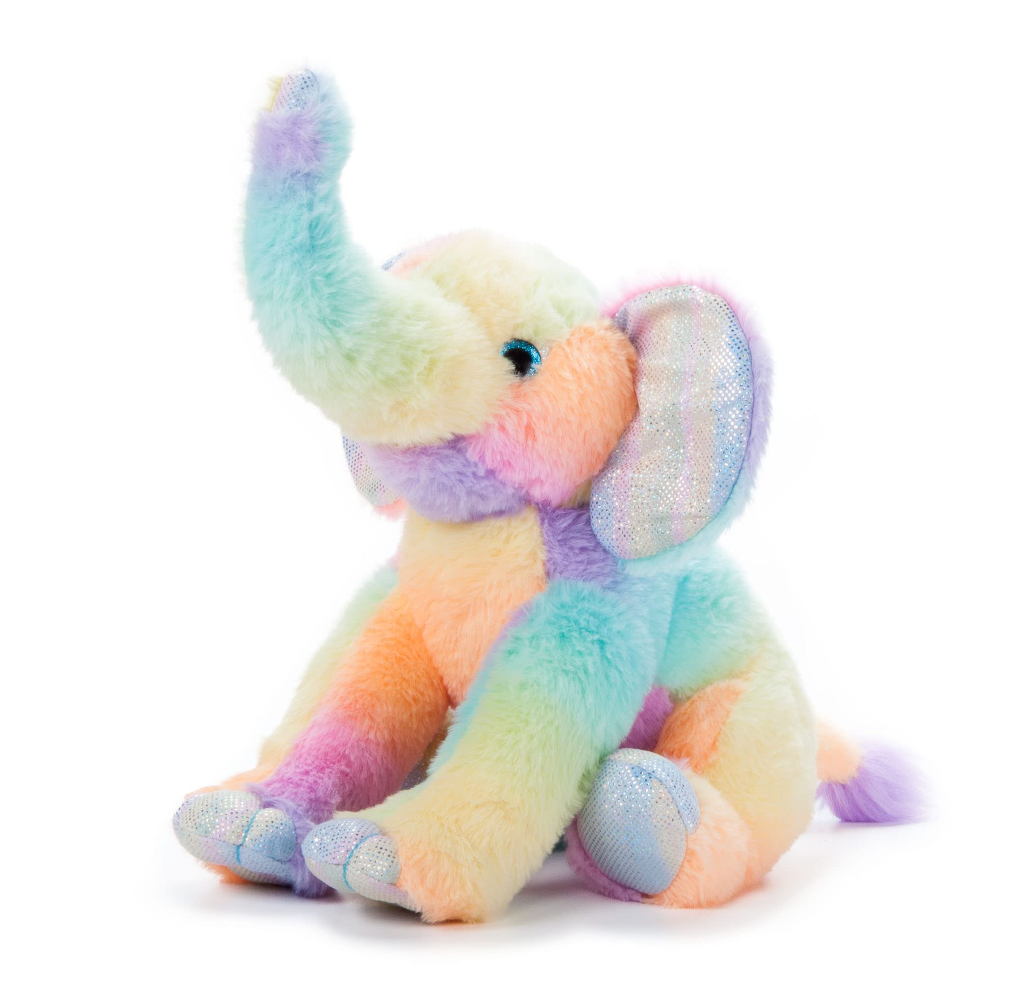 The Petting Zoo Elephant Stuffed Animal Plushie, Ombrez Zoo Animals, Rainbow Elephant Plush Toy 12 inches