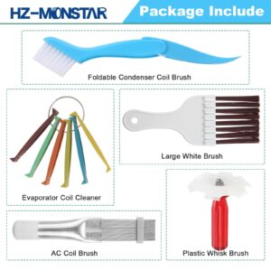 HZ-MONSTAR 5pcs Air Conditioner Fin Cleaner Set Fin Straightener and 2 Different Brush Condenser 3 Different Fin Comb Condenser Complete Category Evaporator Radiator Repair Clean Set