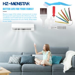 HZ-MONSTAR 5pcs Air Conditioner Fin Cleaner Set Fin Straightener and 2 Different Brush Condenser 3 Different Fin Comb Condenser Complete Category Evaporator Radiator Repair Clean Set