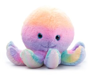 the petting zoo octopus stuffed animal plushie, ombrez ocean animals, rainbow zoologee octopus plush toy 10 inches