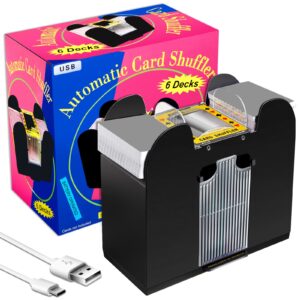 zomiboo 1/2/4/6 decks casino automatic card shuffler usb battery operated electric shuffler poker card deck shuffler card shuffling machine for home card playing games casino and club party