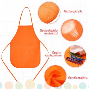 Yahenda 60 Pack Kids Painting Aprons Children's Artists Fabric Aprons Paint Apron Art Craft Aprons Disposable Child Apron(Red, Orange, Yellow, Green, Blue and Purple)