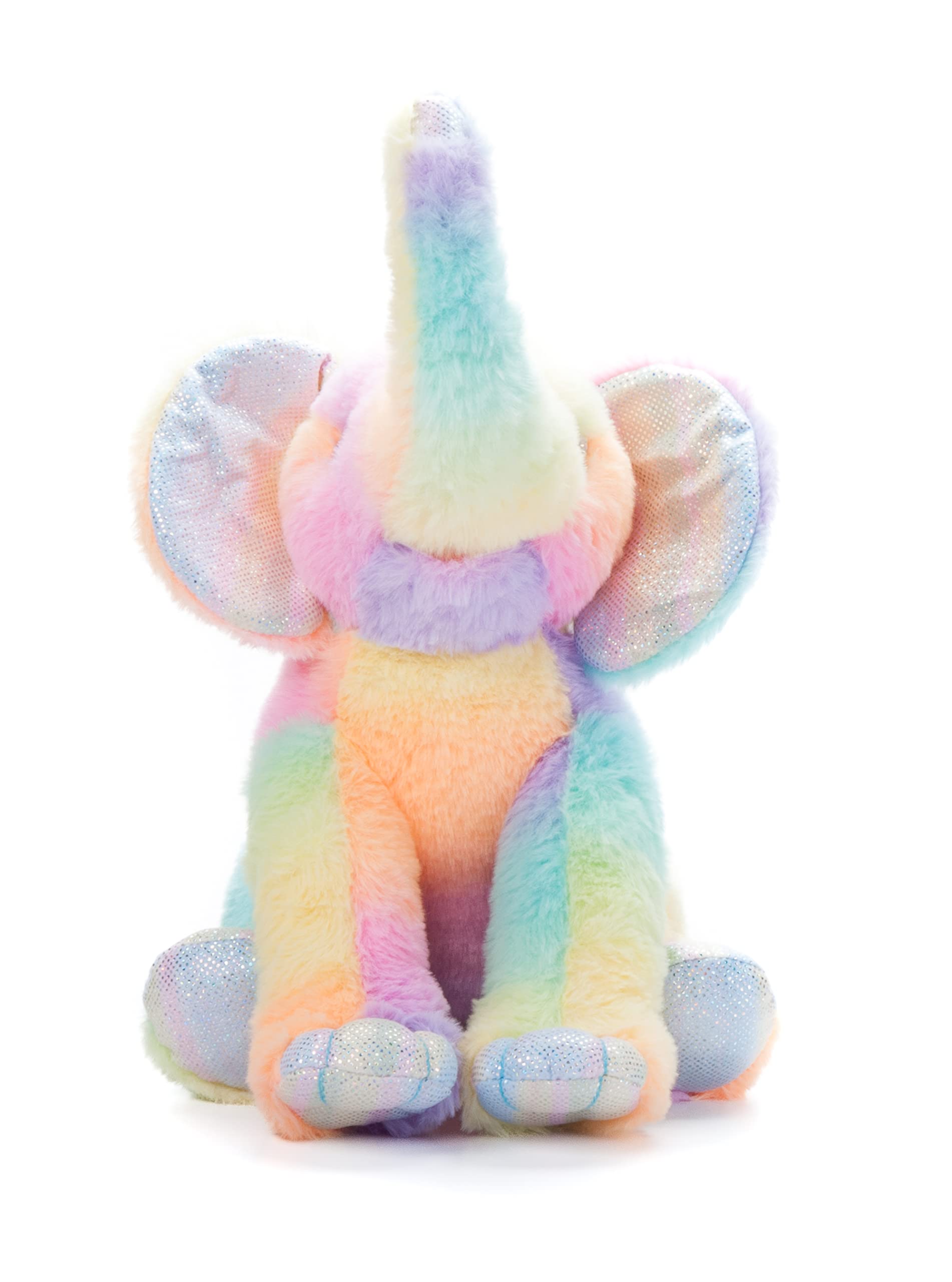 The Petting Zoo Elephant Stuffed Animal Plushie, Ombrez Zoo Animals, Rainbow Elephant Plush Toy 12 inches